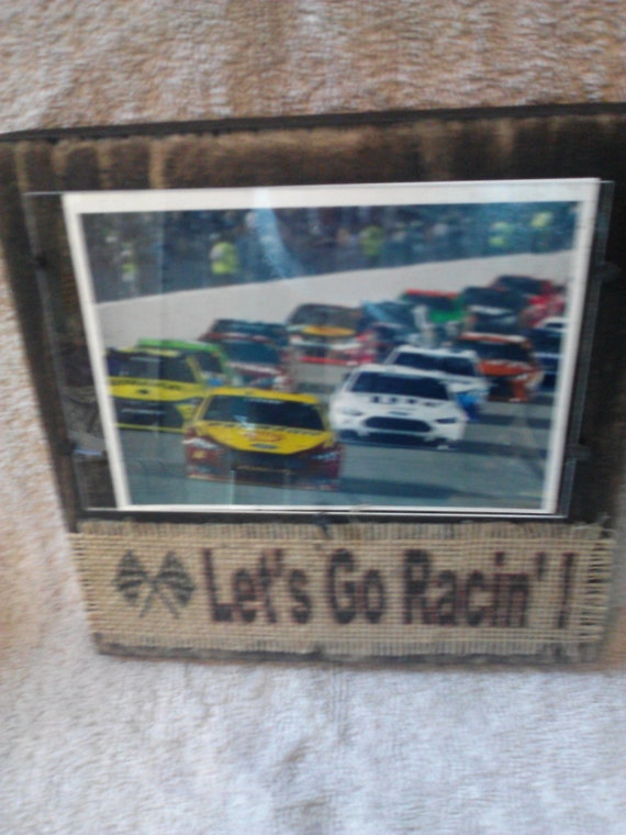 Let's Go Racing frame racing racecar rustic wood and | Etsy