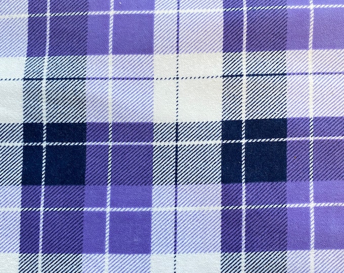 Purple Flannel Plaid Fabric, Quilting, Sewing - Etsy