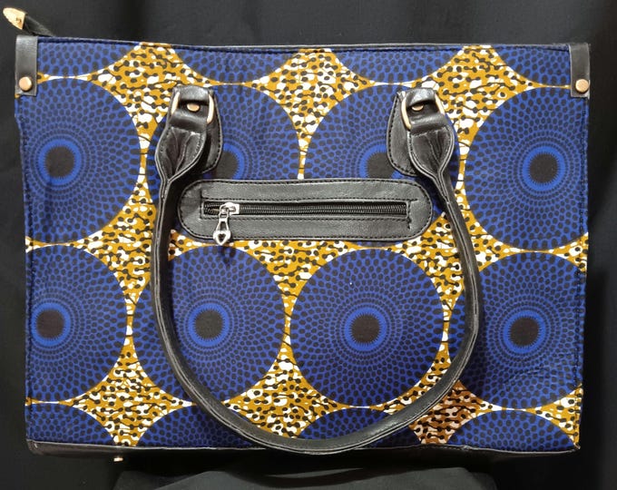 Africa Inspired Tote Bag, Beautiful African Fabric. Zipper Close Top ...