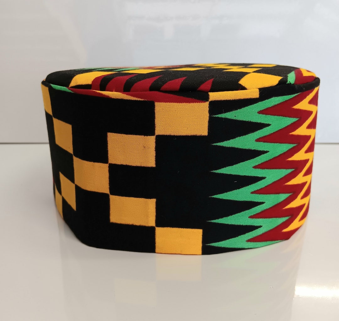 African Kufi Electric Diasporia Colors black, Red, Green, Yellow Print ...