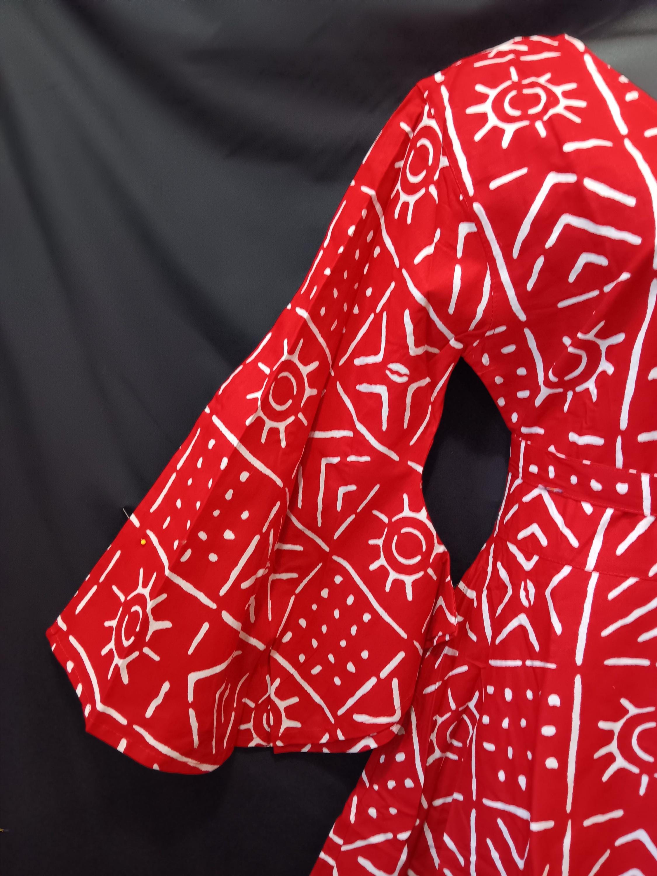 African print wrap dress with matching headwrap. Tie waist, Ankle ...