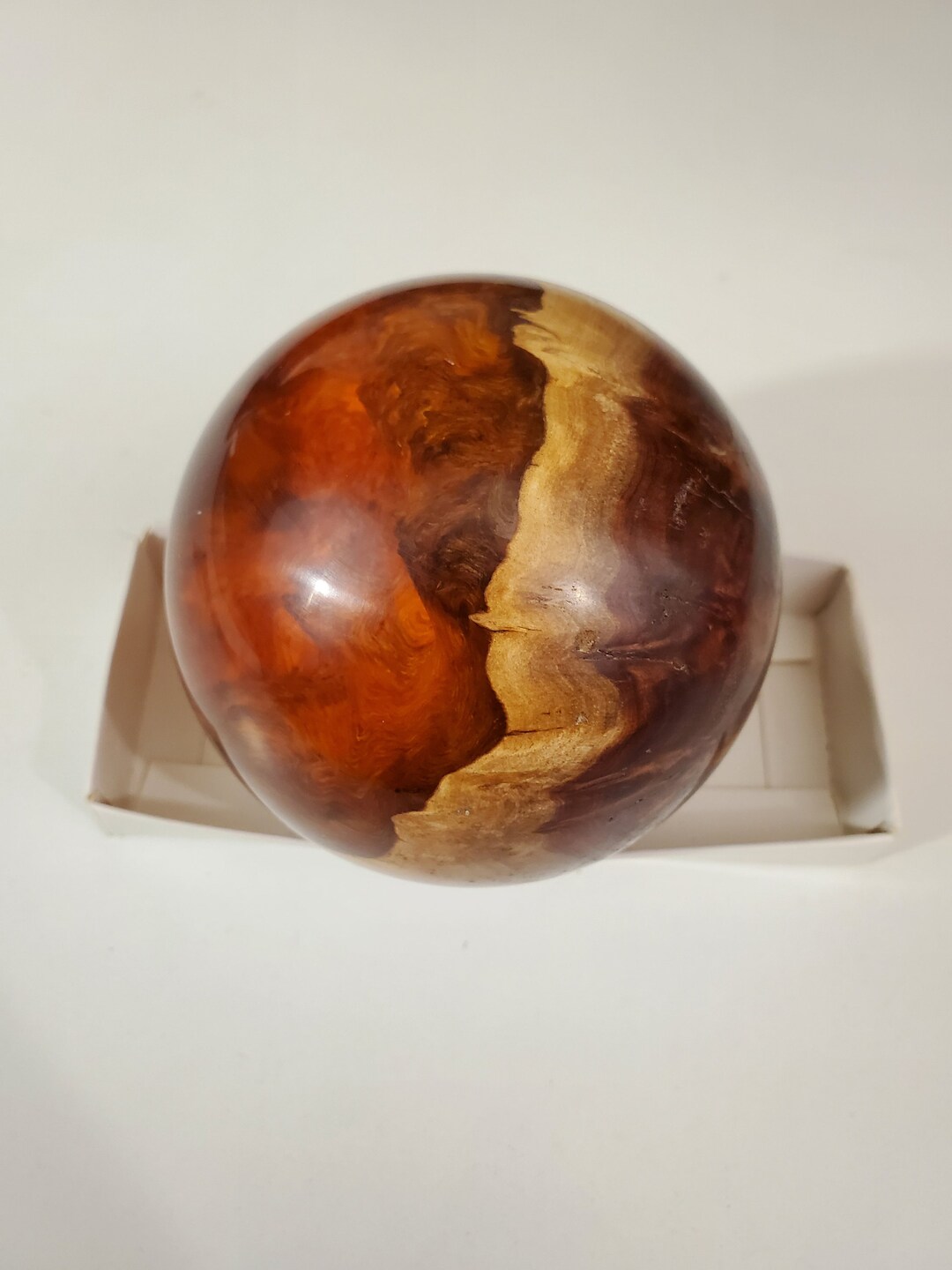 Awesome 3.2" Resin Sphere and Wood Decor, Hybrid Sphere Burl and Resin ...