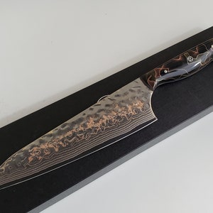 Cu Mai Damascus VG10 Chef Knife 8" Copper and Brass Core Handle ...
