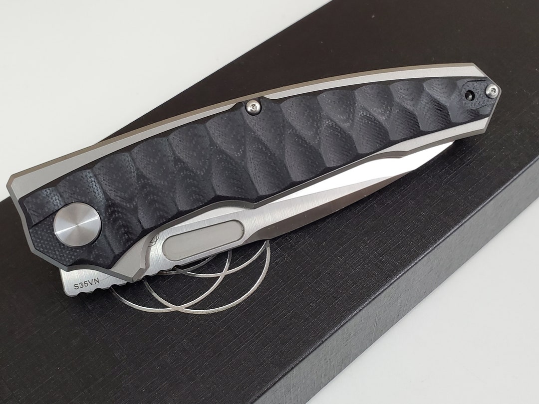 Custom Titanium S35vn High End Pocket Knife, Frame Lock Folding Knife ...