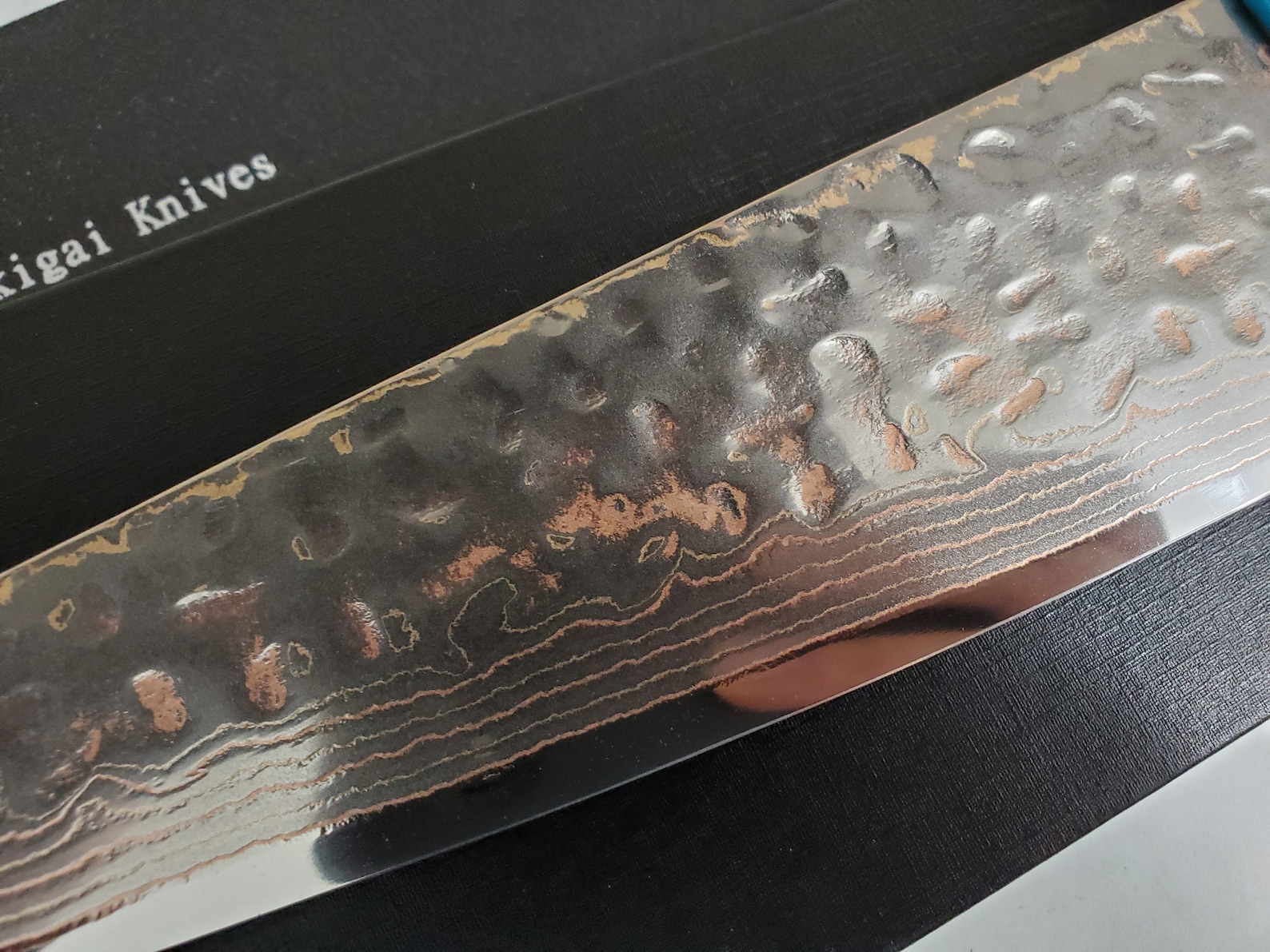 Cu Mai Damascus VG10 Chef Knife 8" Copper and Brass Core Handle ...