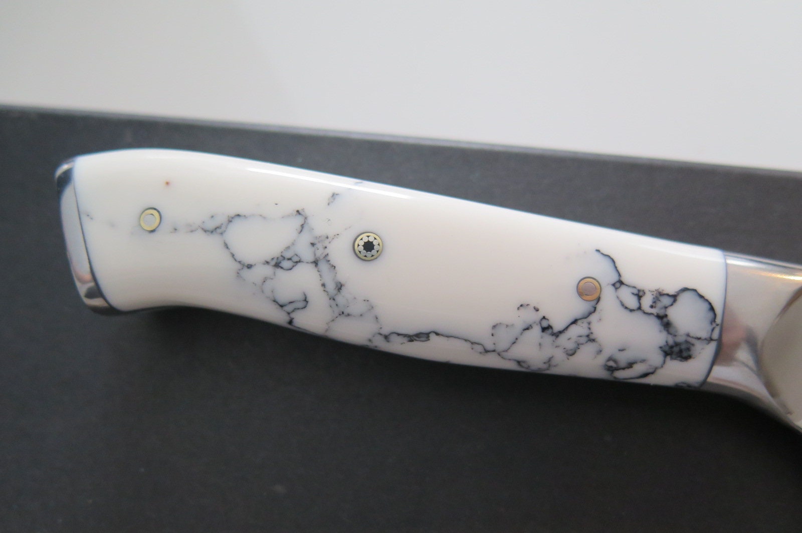 Damascus chef knife set VG10 gemstone composite handles unique | Etsy