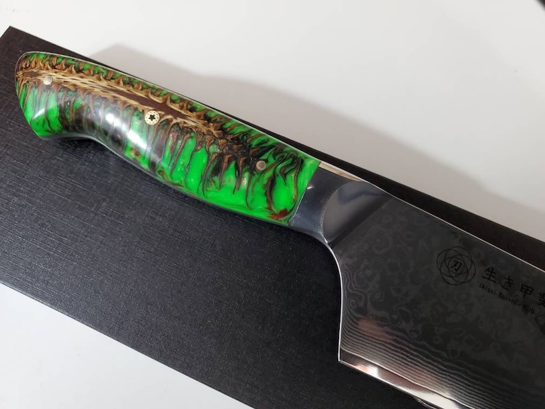 VG10 San Mai Damascus Chef Knife Hybrid Santoku Chef Knife - Etsy