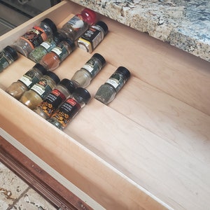 Spice Tray Drawer Insert Organizer Cut to Size Premium Walnut or Maple ...