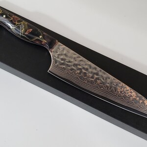 Cu Mai Damascus VG10 Chef Knife 8" Copper and Brass Core Handle ...