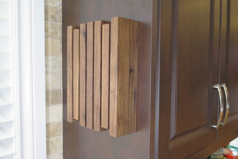 Cabinet Mounted Magnetic Knife Block American Walnut Rack, Cabinet ...