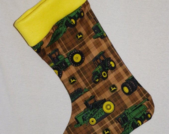 Plaid John Deere Tractors Christmas Stocking - Etsy
