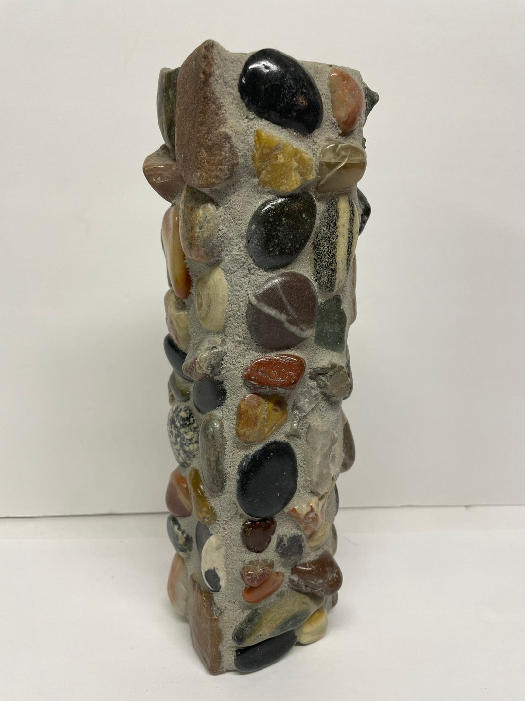 Mosaic Rock Vase OOAK Gift Beach Rock - Etsy