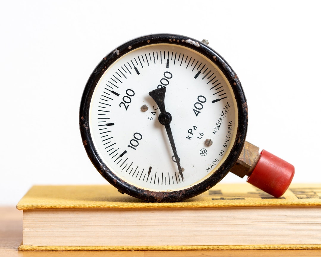 Air Pressure Measuring Instrument, 400 Kpa Pressure Gauge, Vintage ...