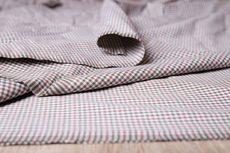 Mini Check Cotton Fabric - by the Yard, Lightweight Small Checkers ...