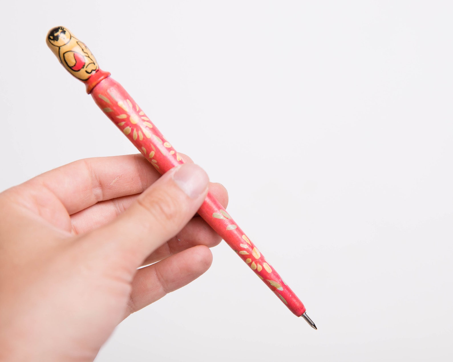 Wooden Ballpoint Pen, Matryoshka Doll Vintage Pen, Hand-painted Wooden ...