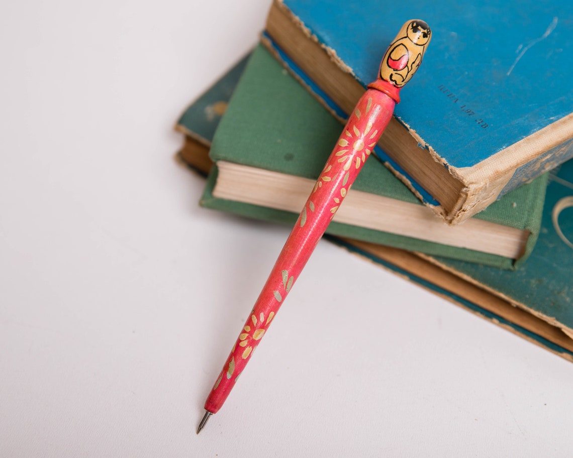 Wooden Ballpoint Pen, Matryoshka Doll Vintage Pen, Hand-painted Wooden ...