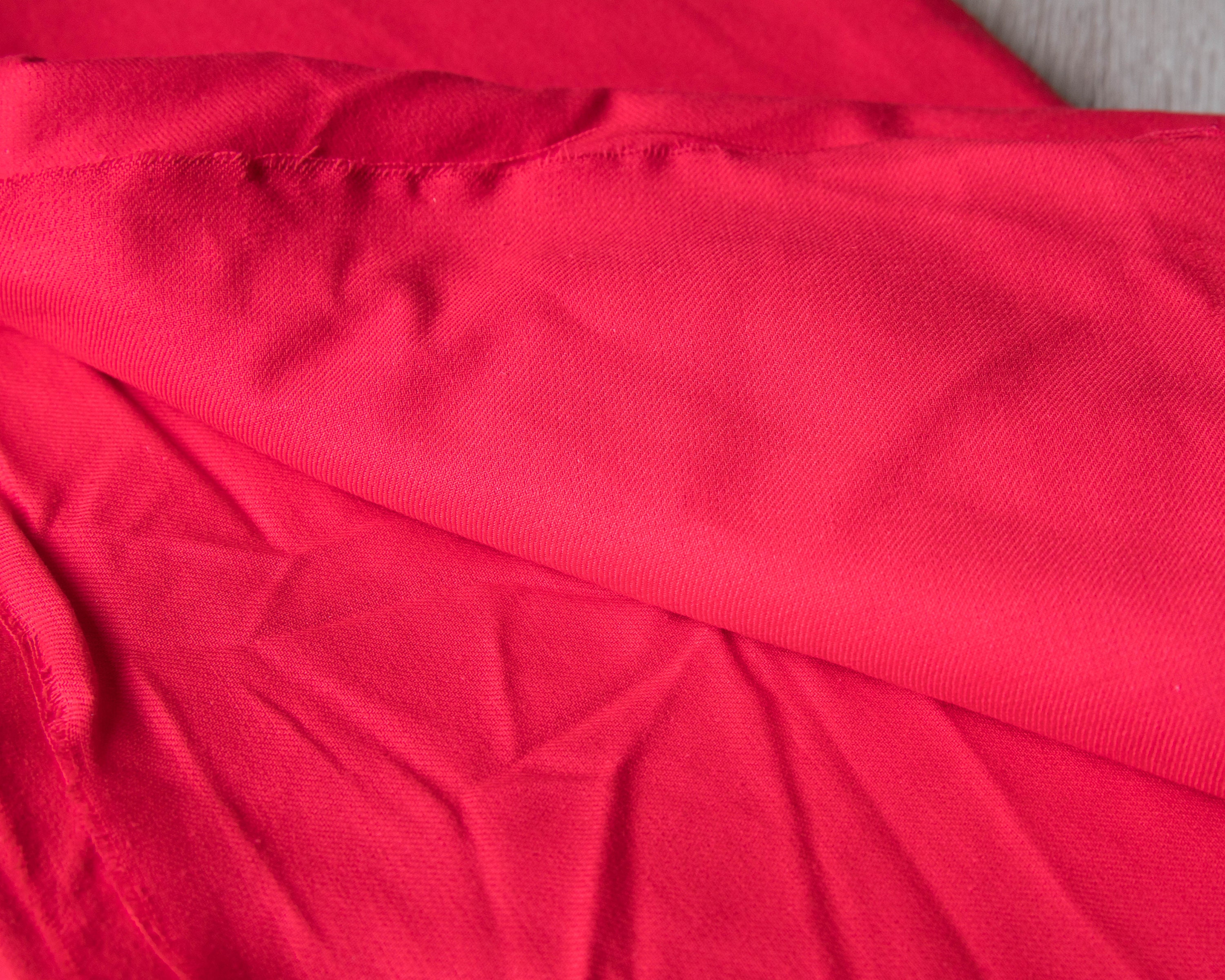 Solid Red Flannel Fabric by the Yard Vintage Cotton Fabric - Etsy