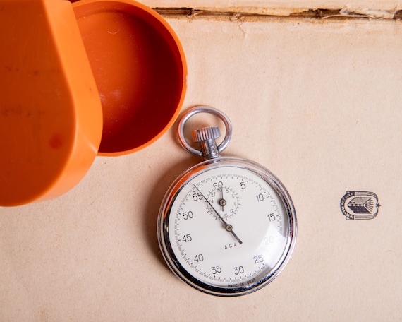 Vintage Stopwatch, Soviet Pocket Watch Timer - Agat, … - Gem