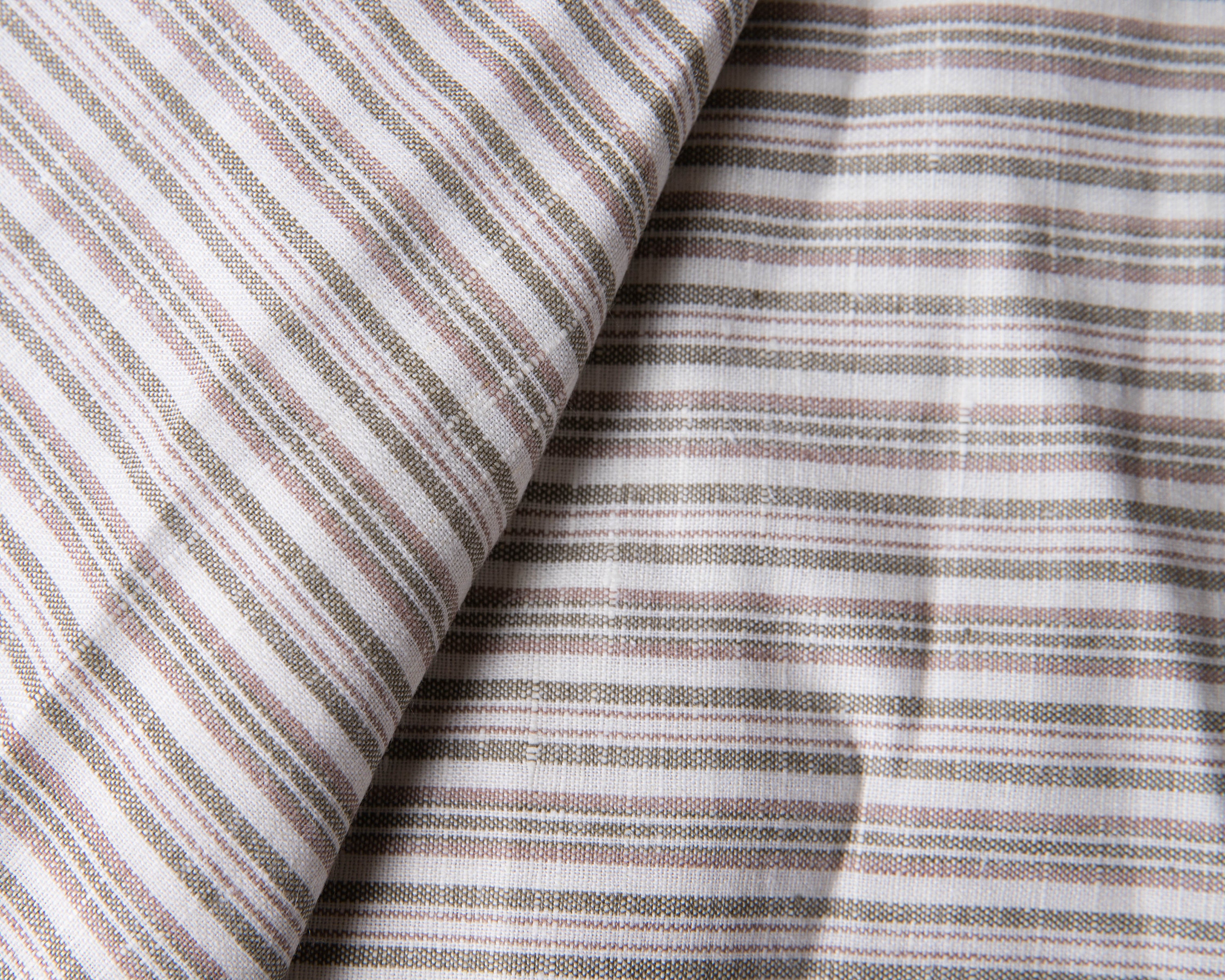 Linen and Cotton Striped Fabric by the yard Vintage Fabric | Etsy