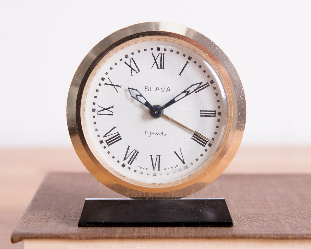 Soviet Alarm Clock, Russian Desk Clock, Slava Soviet Union Home Decor ...