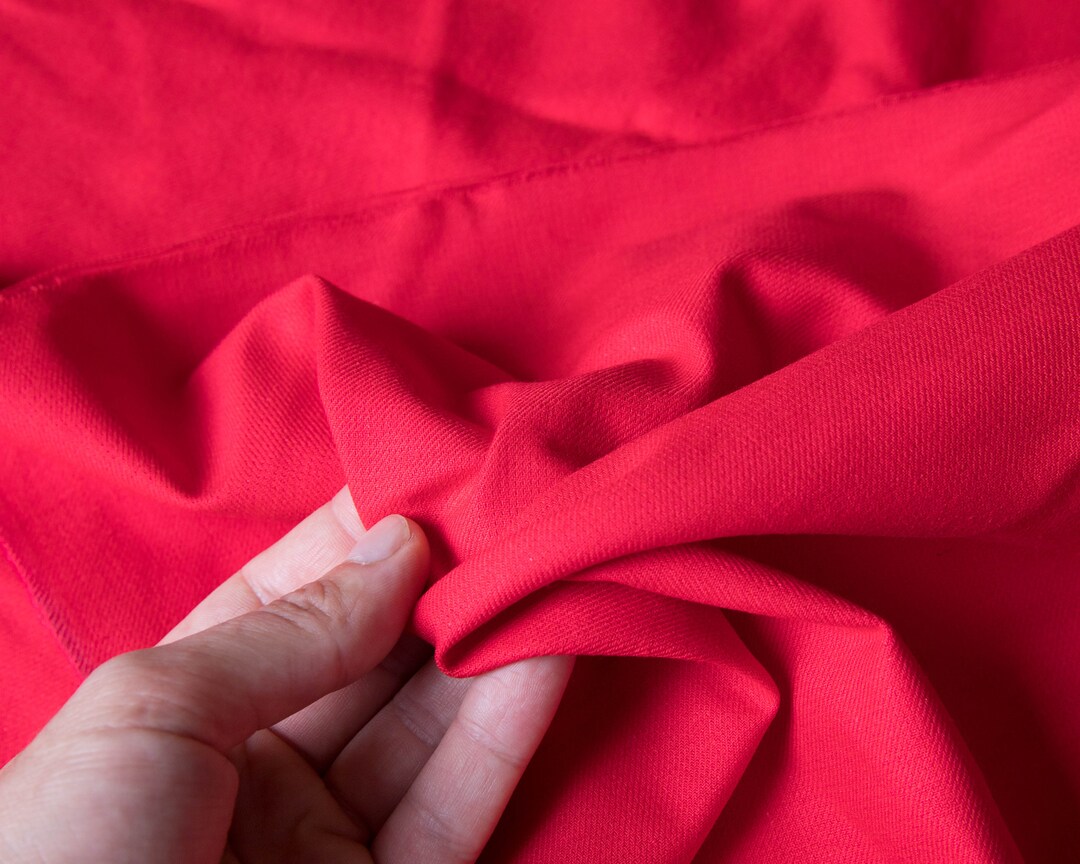 Solid Red Flannel Fabric - by the Yard, Vintage Cotton Fabric ...