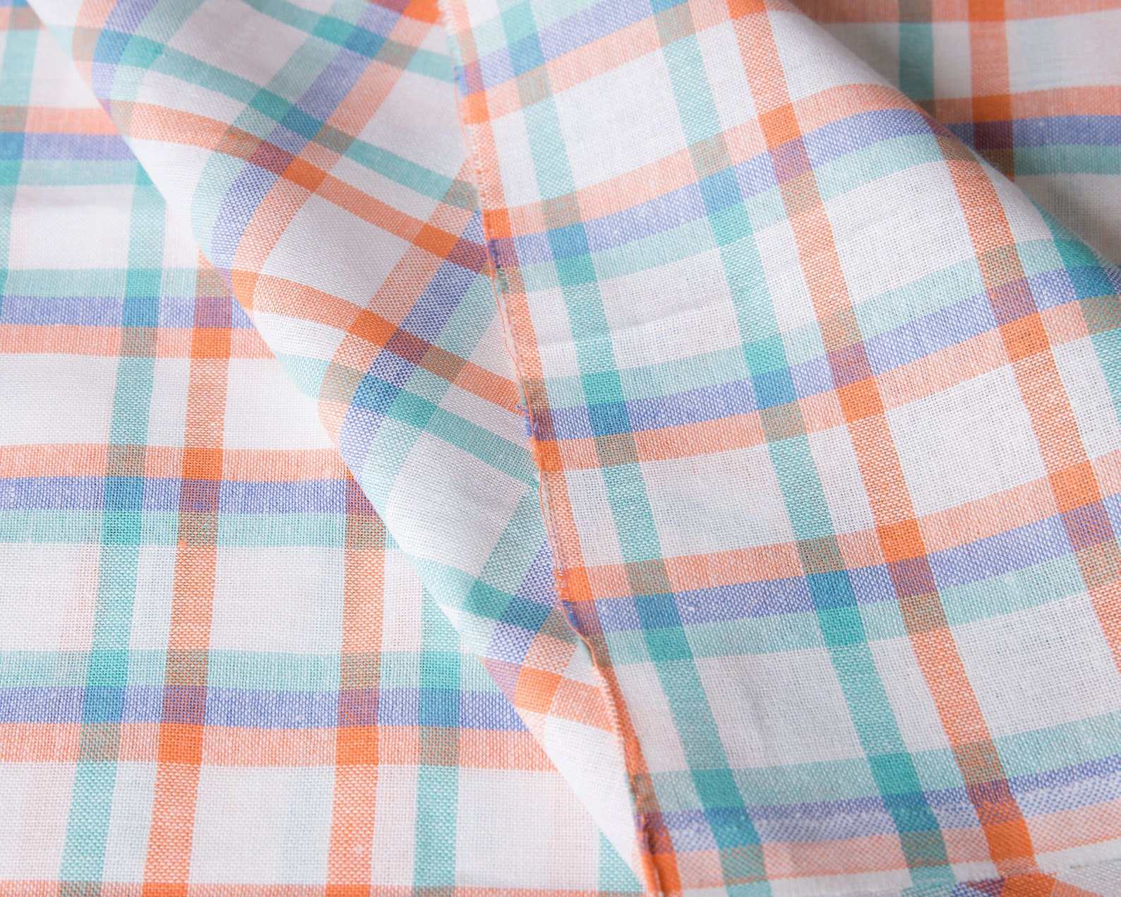 Madras Plaid Fabric - by the Yard, Vintage Lightweight Cotton Fabric ...