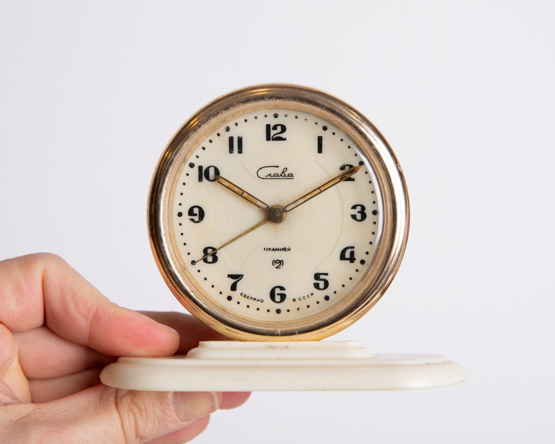 Vintage Alarm Clock by Slava, USSR Desk Clock, Gift for Dad, Slava ...