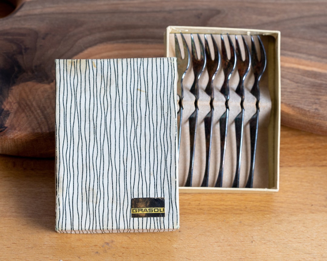 Vintage Cocktail Forks - Set of 6, Flatware With Original Packaging ...