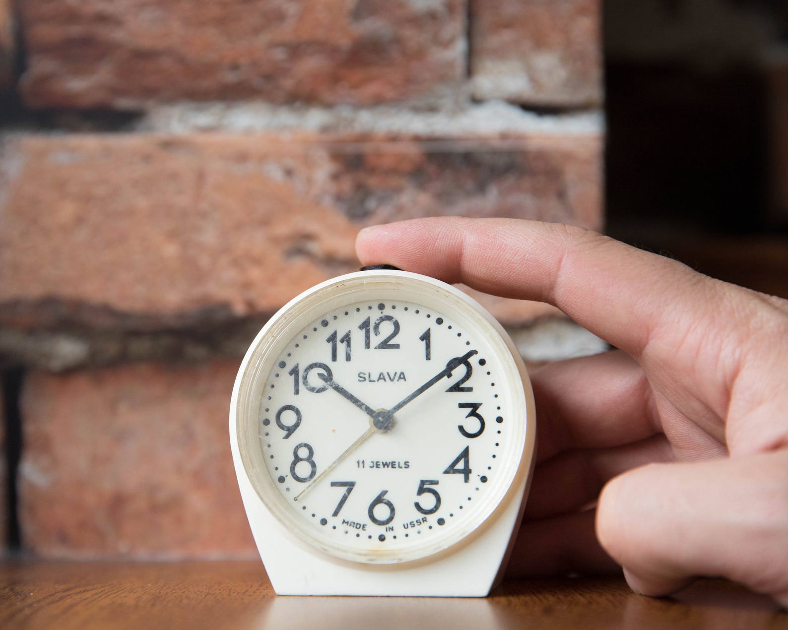 Small White Alarm Clock Vintage Soviet Clock Russian Desk | Etsy