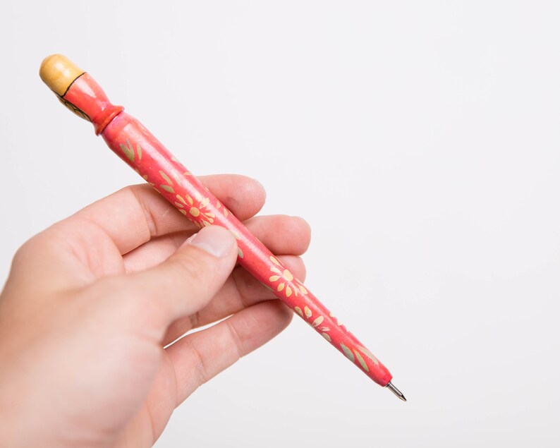 Wooden Ballpoint Pen, Matryoshka Doll Vintage Pen, Hand-painted Wooden ...