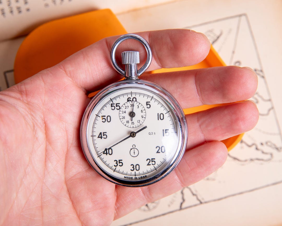 Vintage Chronometer Stopwatch, Mechanical Sports Timer, Soviet Pocket ...