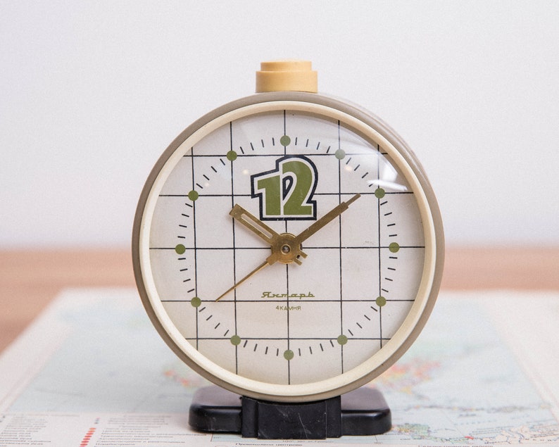 Clock Soviet Alarm Clock Jantar Soviet Union Home Decor Desk - Etsy