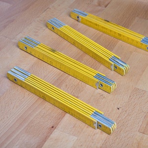 Vintage Wooden Folding Ruler - 1 Meter, Orange Meter Ruler, Vintage ...