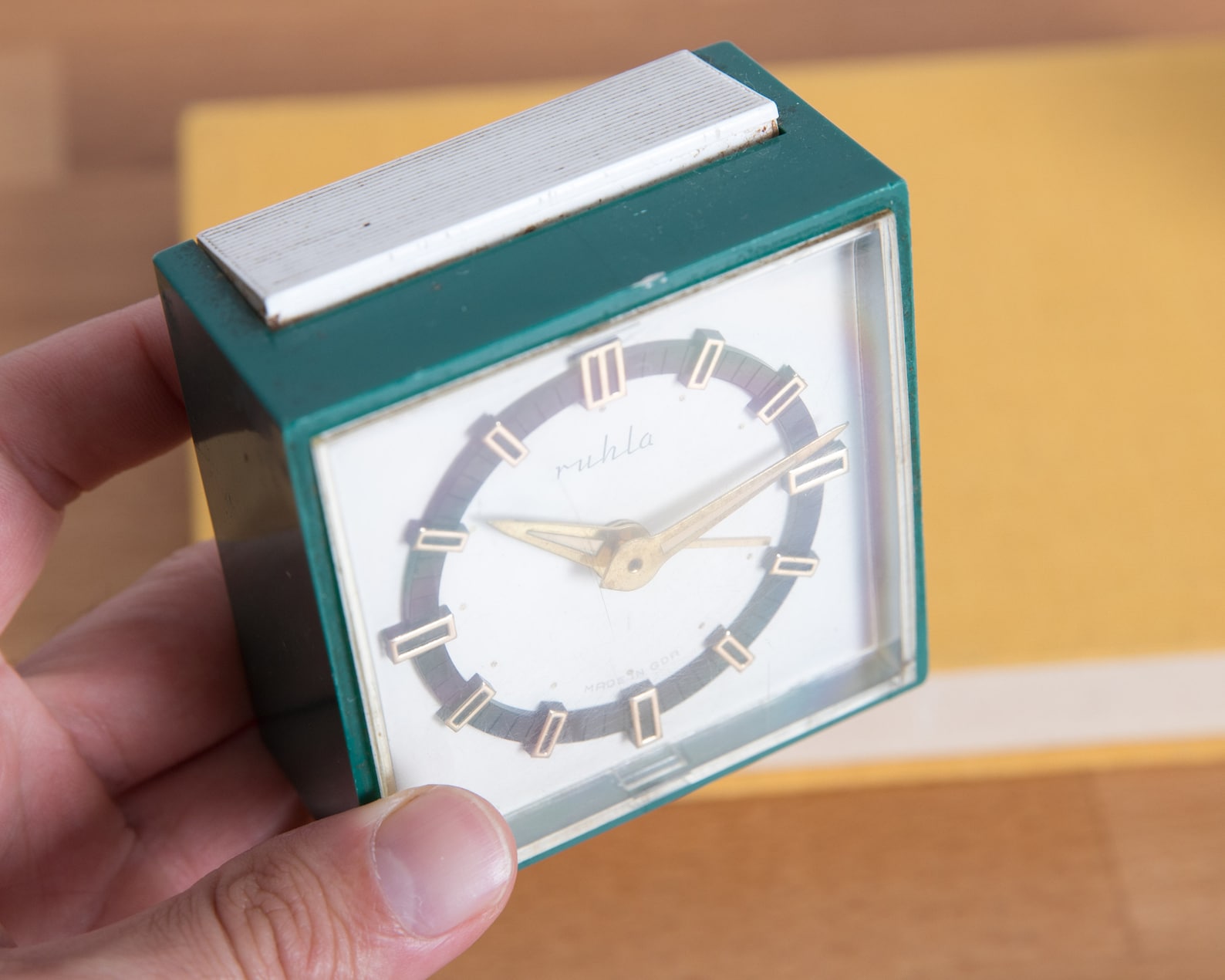 Emerald Green Alarm Clock, German Square Alarm Clock, Mechanical Clock ...