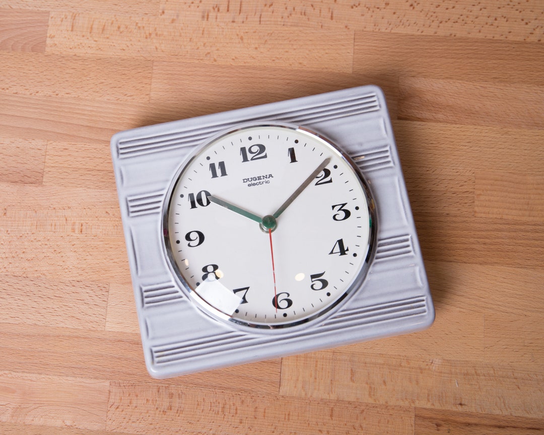 Gray Wall Clock Clock, Ceramic Electronic Wall Clock, Dugena German ...