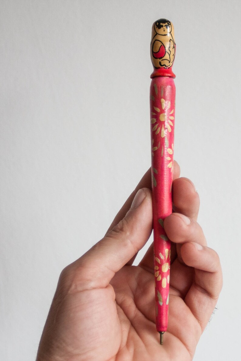 Wooden Ballpoint Pen, Matryoshka Doll Vintage Pen, Hand-painted Wooden ...