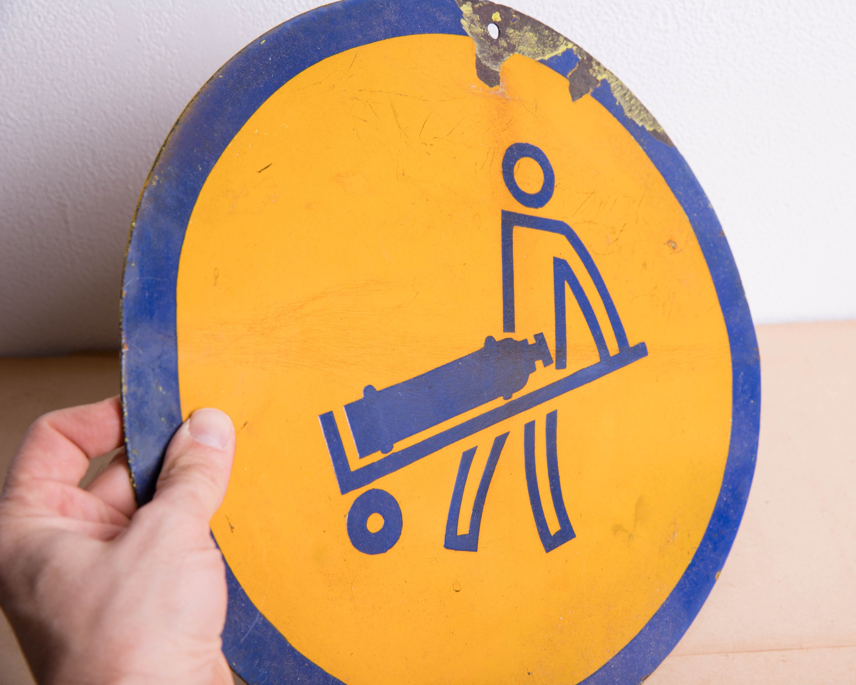 Vintage Enamel Sign Labor Safety Warning Sign Caution 1970s - Etsy ...