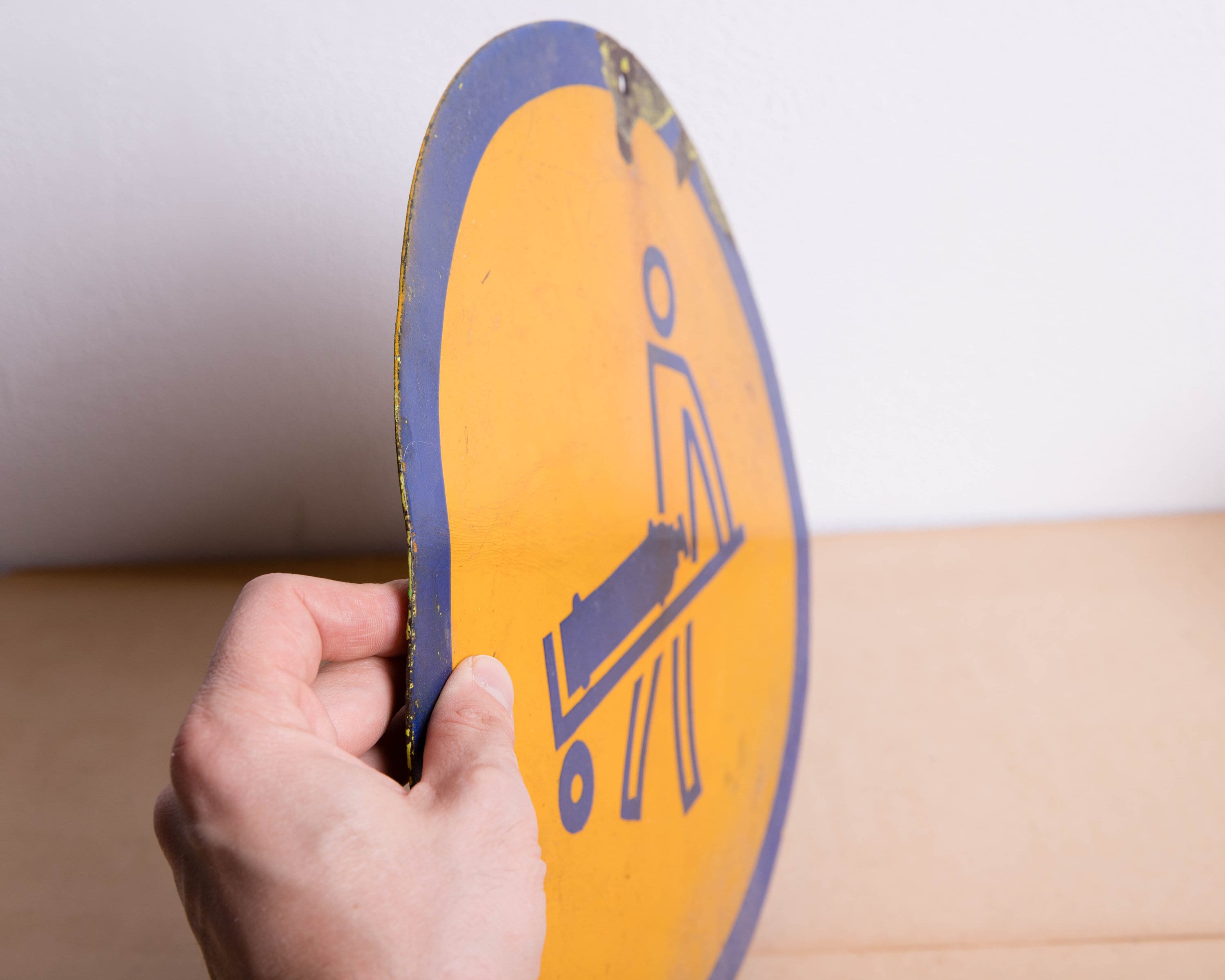 Vintage Enamel Sign Labor Safety Warning Sign Caution 1970s - Etsy ...