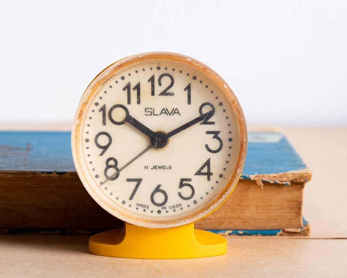 Small Yellow Alarm Clock Vintage Soviet Clock Russian Desk | Etsy