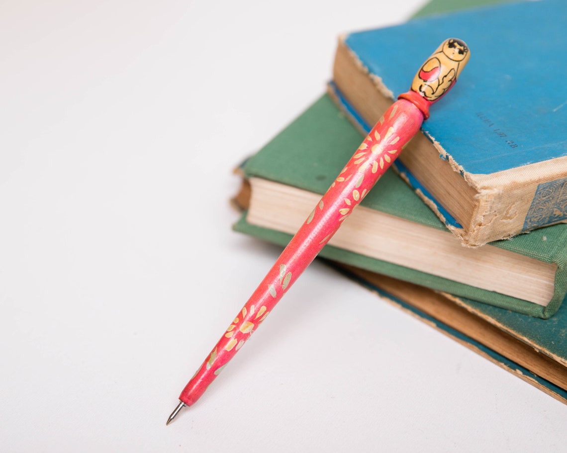 Wooden Ballpoint Pen, Matryoshka Doll Vintage Pen, Hand-painted Wooden ...