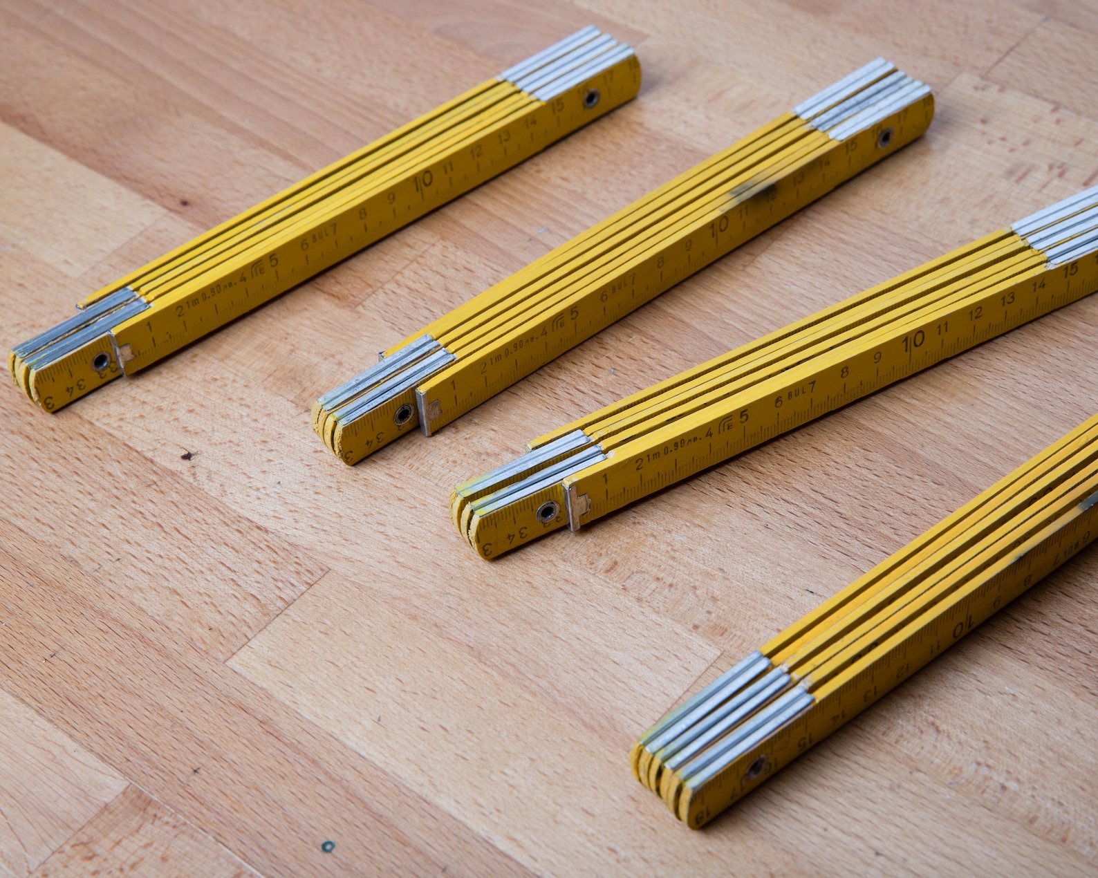 Vintage Wooden Folding Ruler 1 Meter, Orange Meter Ruler, Vintage Tool ...