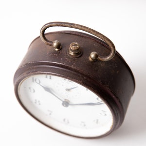 Rustic Alarm Clock, Brown Rust Clock, Made in Germany, Antique Vintage ...