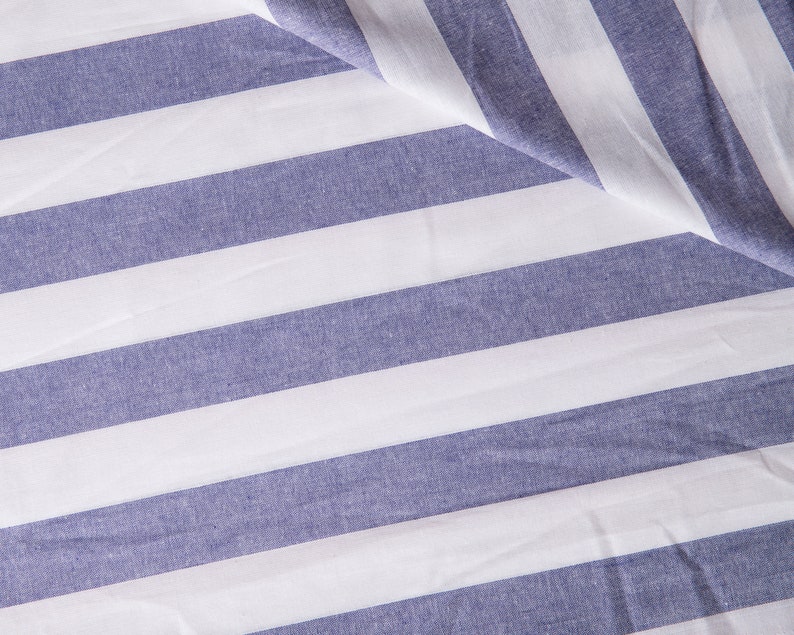 Vintage Striped Fabric by the Yard Lightweight Cotton Large | Etsy