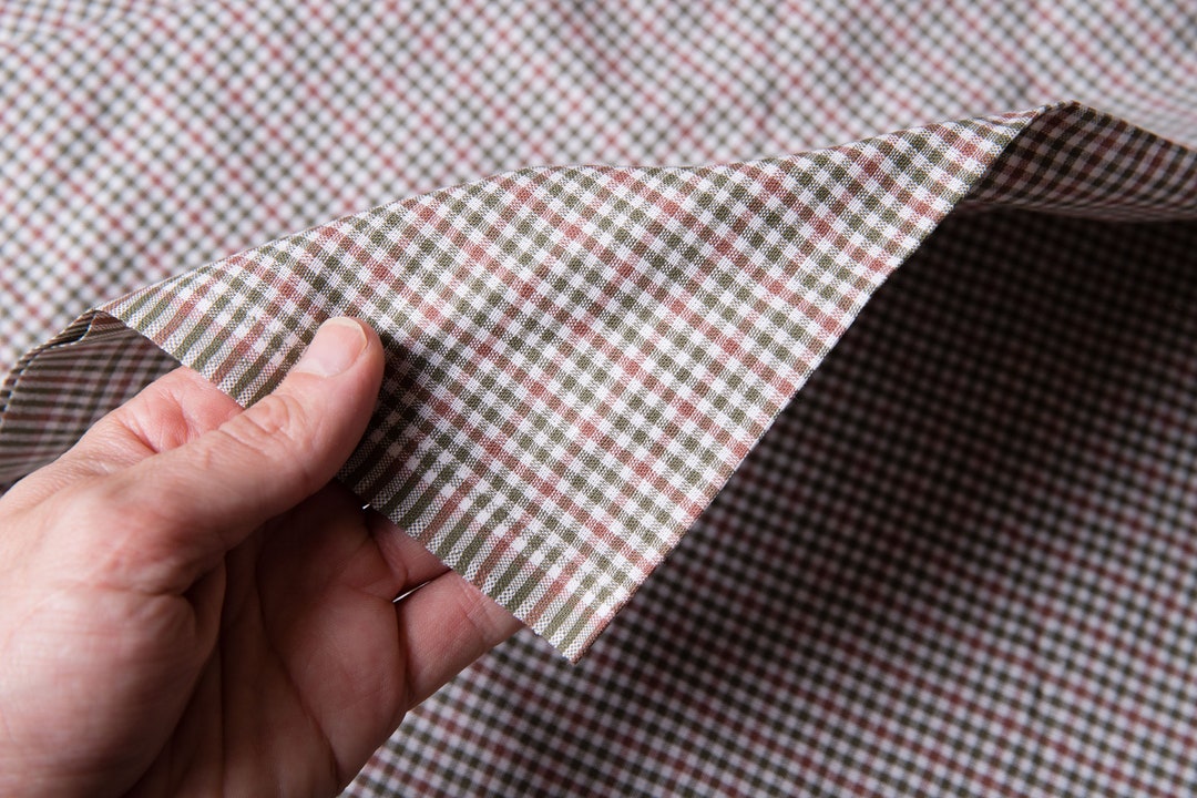 Mini Check Cotton Fabric by the Yard Lightweight Small - Etsy