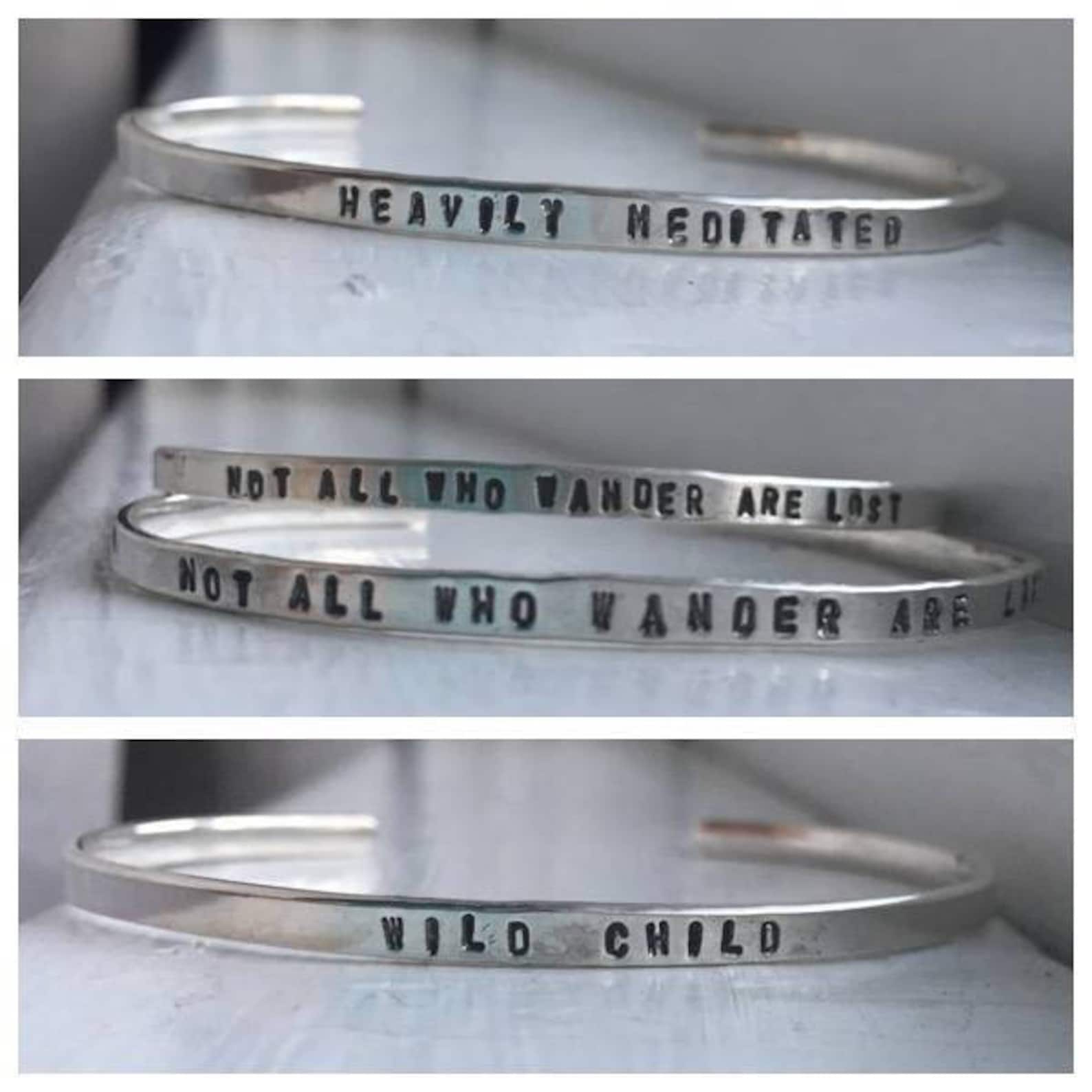 CUSTOM ORDERS ONLY for Your Quote Stamped Cuff Bracelets Adjustable ...