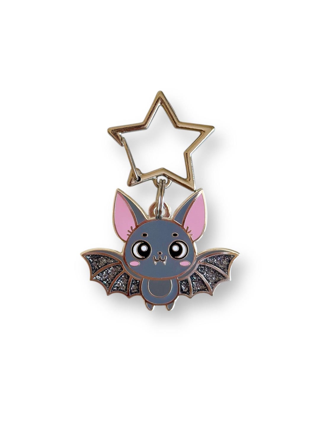 Bat Pet ID Tag: Custom Engraved Dog Cat Tag - Glitter Wings - Etsy