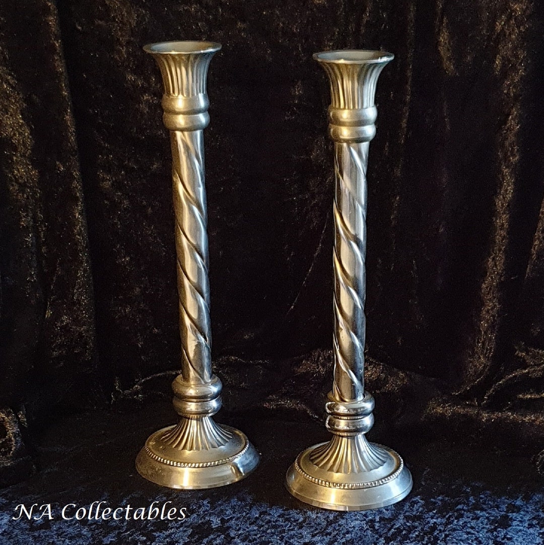 Pair of Indian Brass Candlesticks - Etsy
