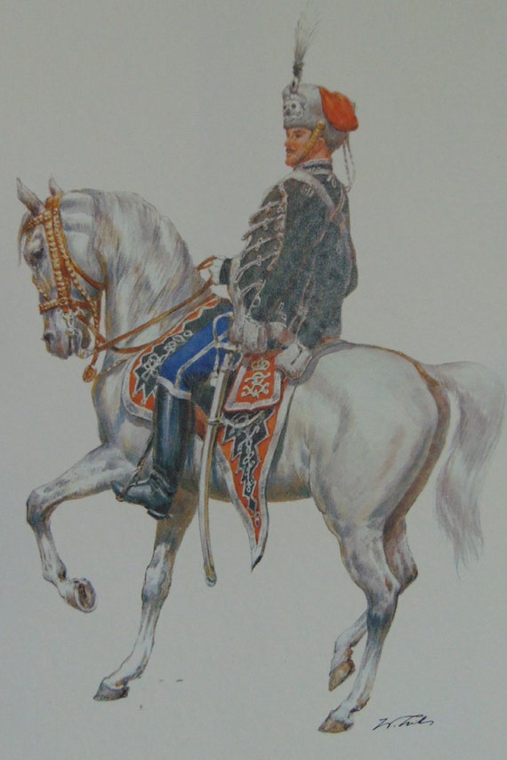 Military Uniform Print by Wolfgang Tritt Officer of 1 Leib Husaren ...