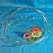 Chance Glass Serving Dish With Brass Handle, 1960's, Fiesta Floral ...