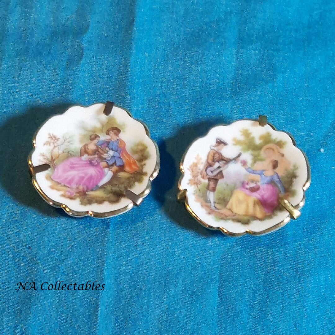 Pair of Limoges Castel Miniature Plates in the Fragonard Style - Etsy